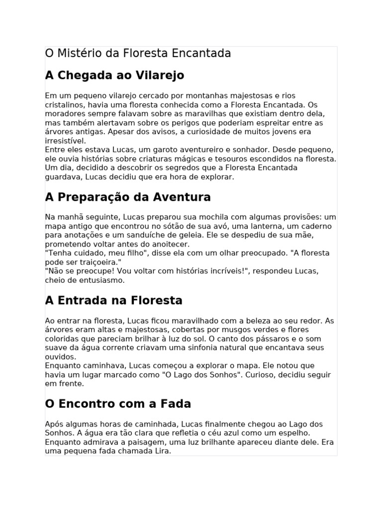 O Mistério Da Floresta Encantada | PDF