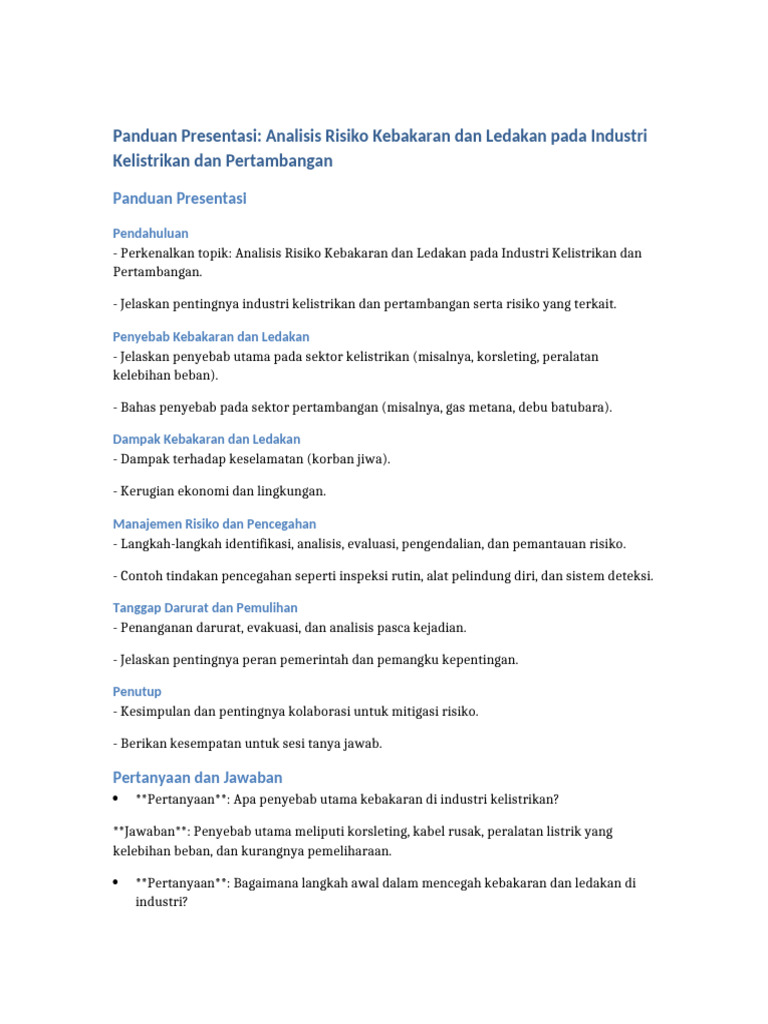 Risiko Kebakaran & Ledakan Industri | PDF