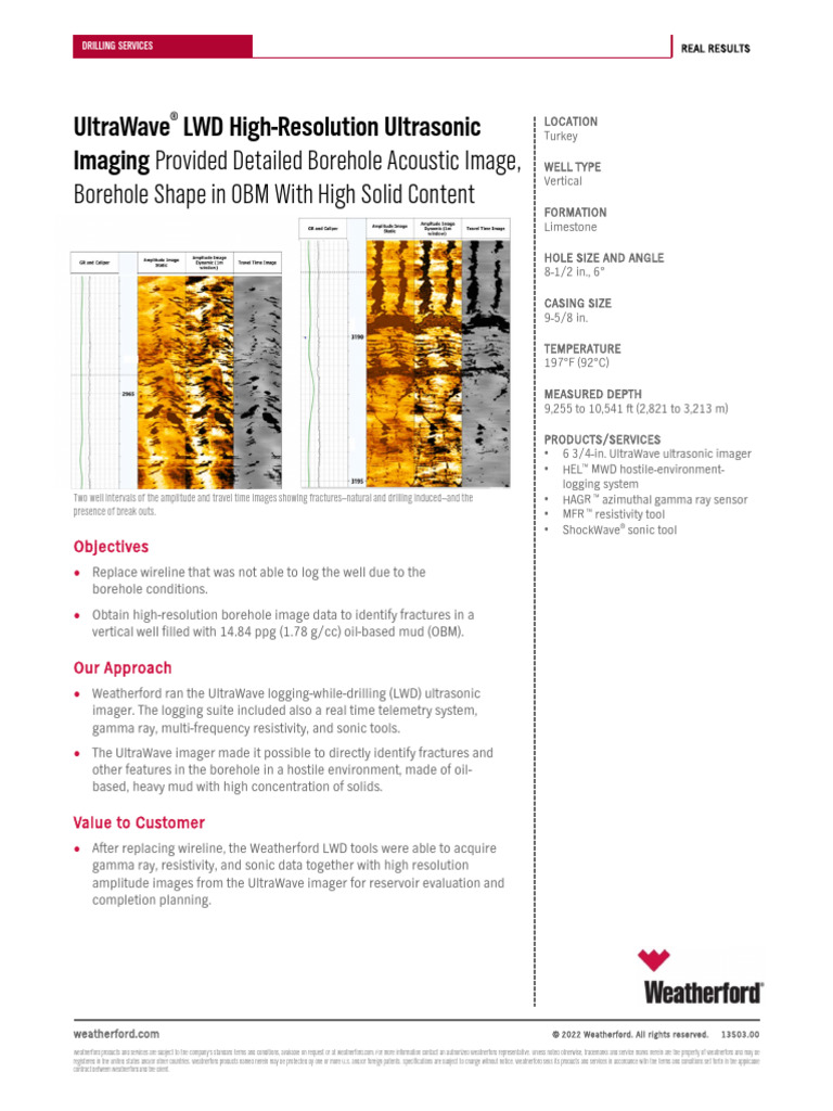 Ultrawave LWD High Resolution Ultrasonic Imaging Provided Detailed ...