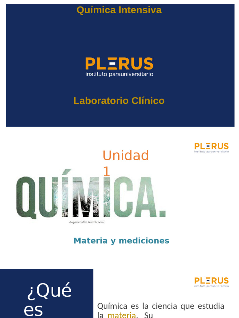Plerus Quim Int. Unidad 1. Química, materia y mediciones (1) | PDF ...