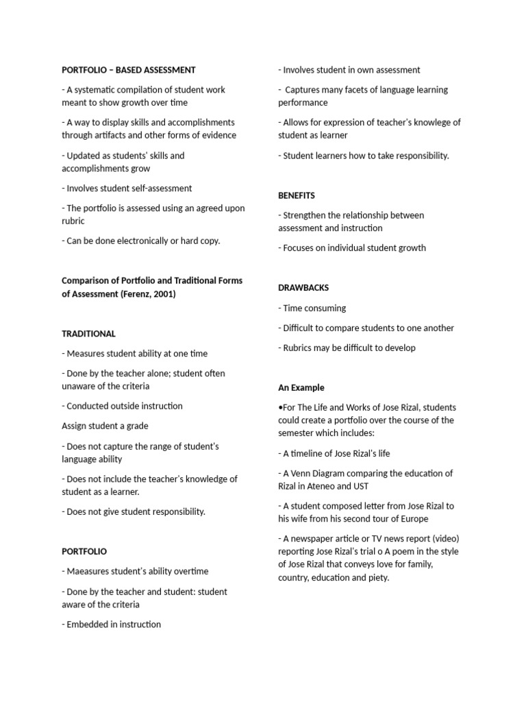 Portfolio - Based Assessment | PDF | Learning | Reflective Practice