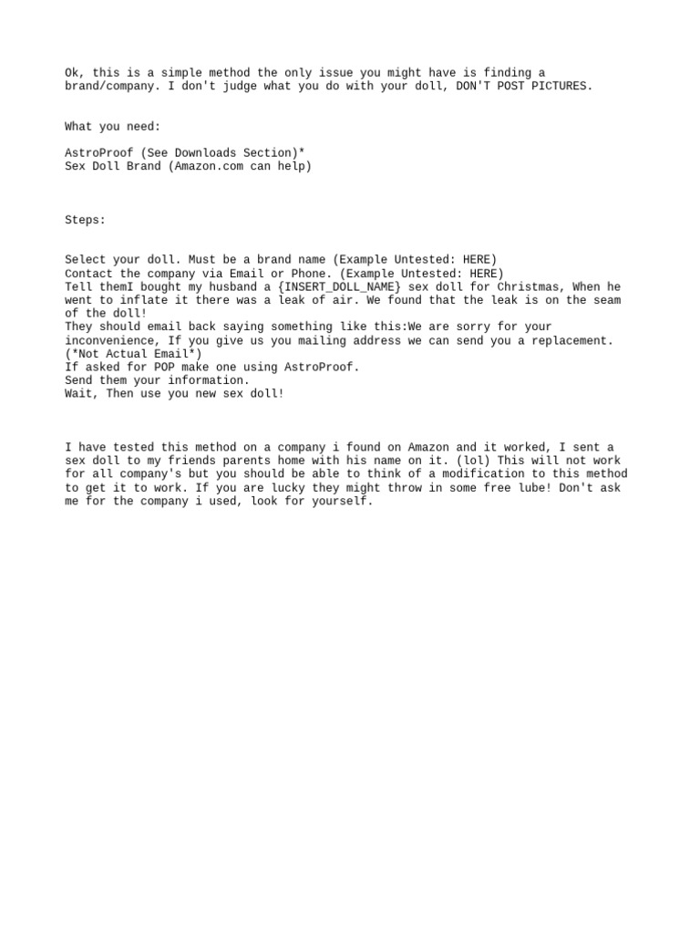 18 Simple Blowup Sex Doll Method | PDF