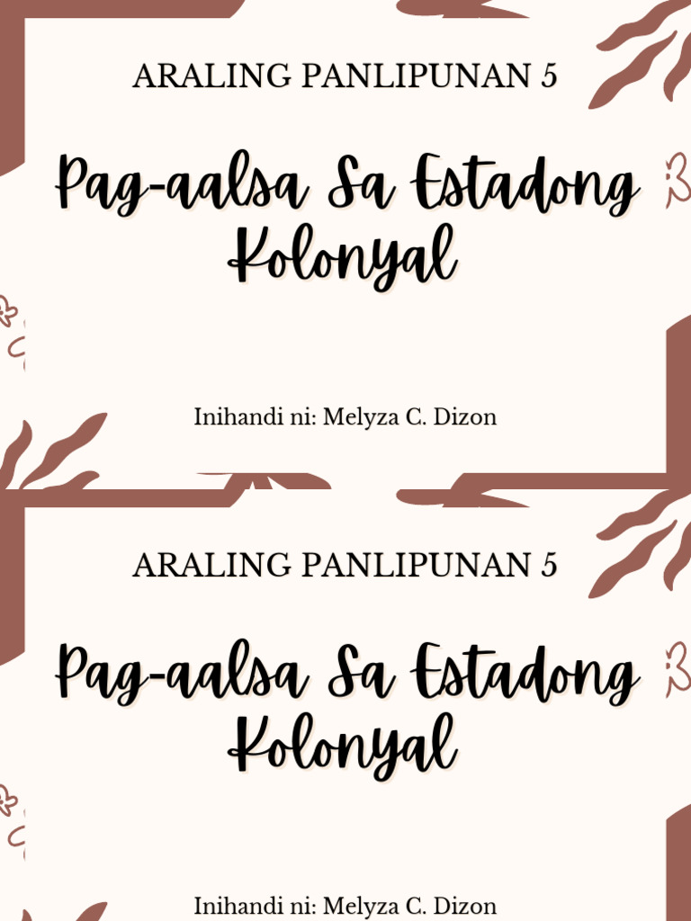 Pag-Aalsa Sa Estadong Kolonyal | PDF