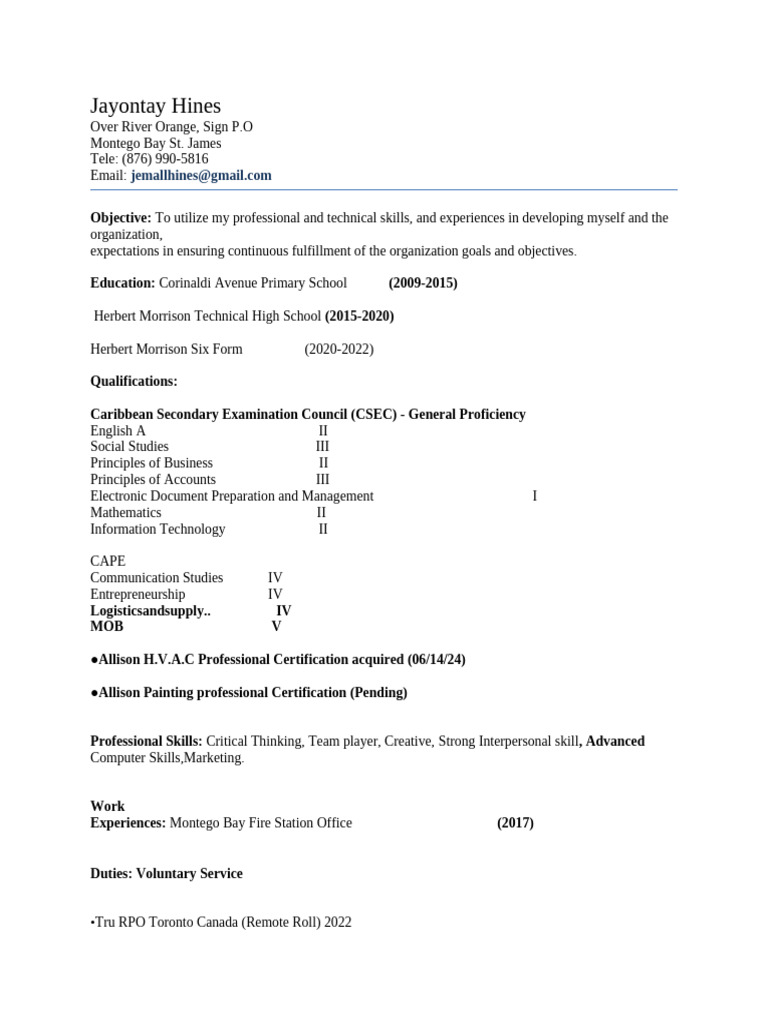 J.Hines Resume | PDF