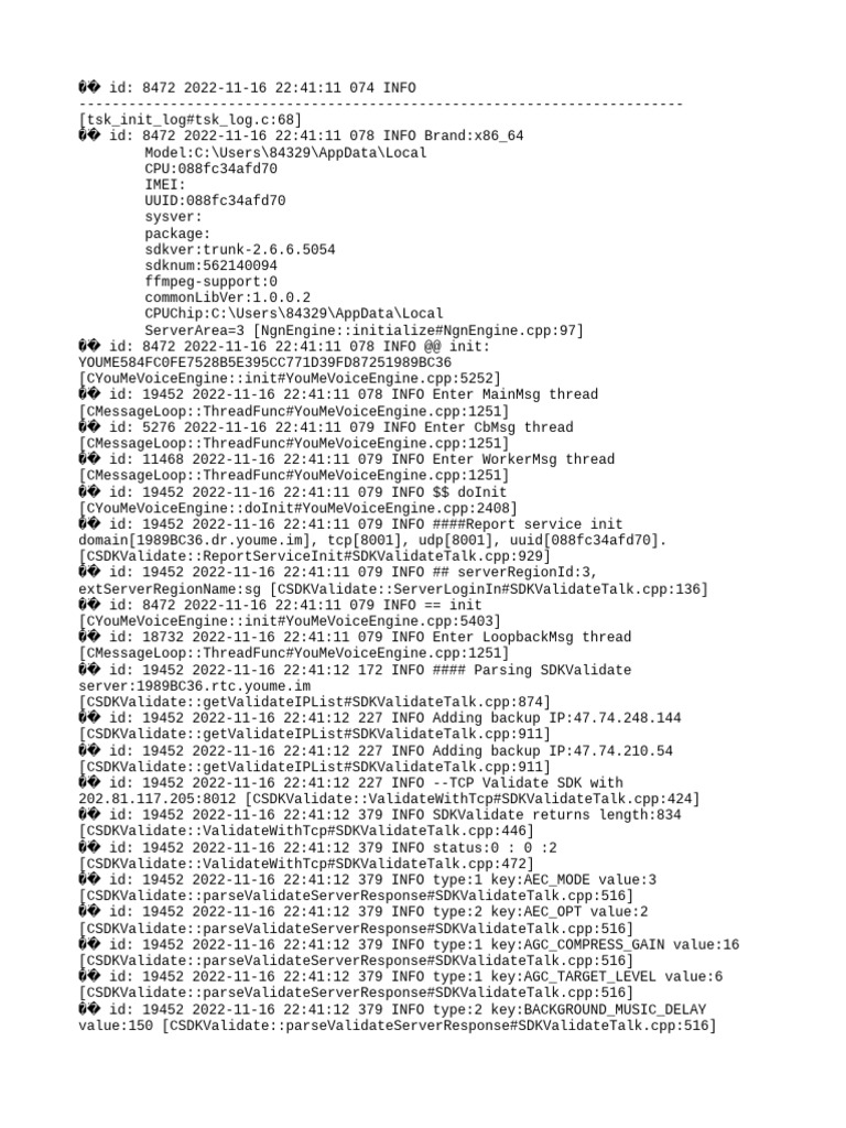 ymrtc_log | PDF | Communications Protocols | Telecommunications
