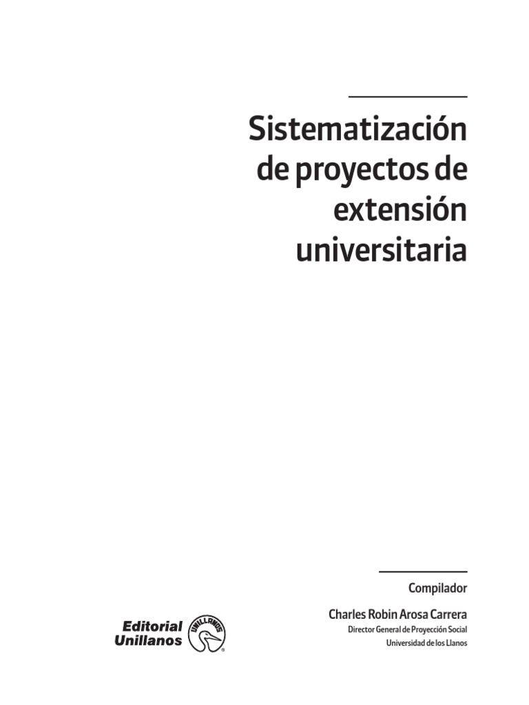 Sistematizacion de Proyectos de Extension Universitaria - Charles Aroza | PDF | Comunidad ...
