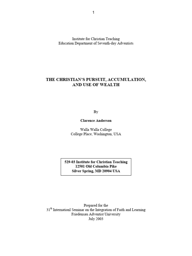 Christian Wealth in Capitalism Explained | PDF | Capitalism | Jesus