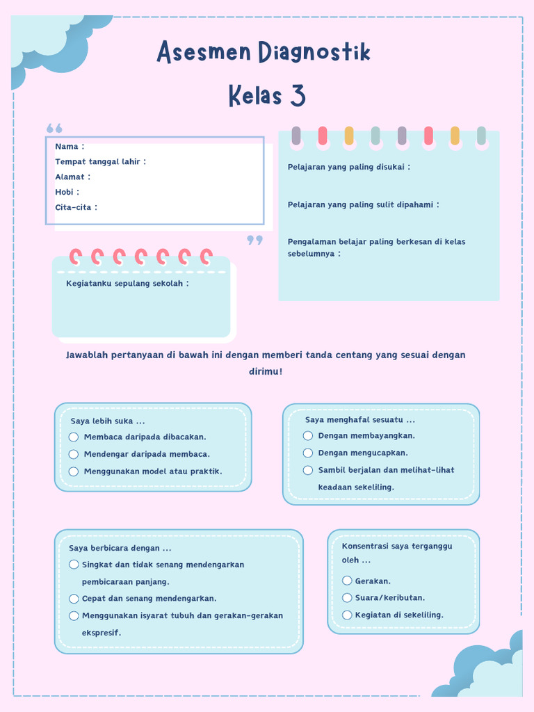 Asesmen Diagnostik Non Kognitif Lembar Kerja Prapembelajaran SMP SMA Biru P - 20250225 - 080104 ...