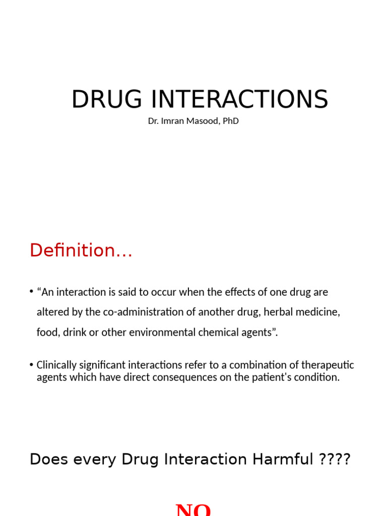 Understanding Drug Interactions and Risks | PDF | Medical Specialties ...