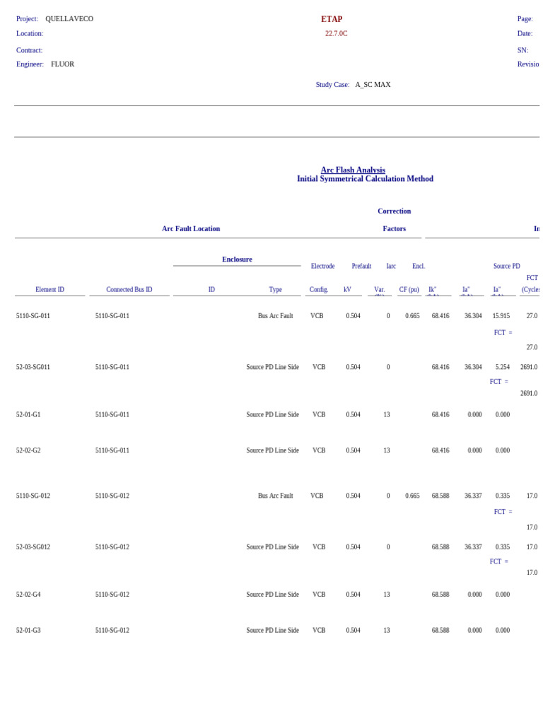 Arc Flash Analysis for QUELLAVECO Project | PDF | Electrical Equipment ...