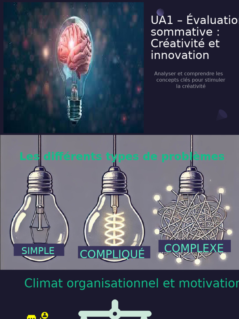 UA1 – Évaluation sommative | PDF | Créativité | Motivant