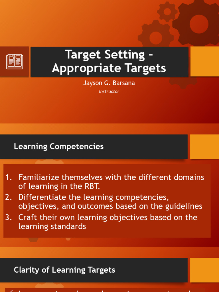 Appropriate Target Setting | PDF | Learning | Behavioural Sciences