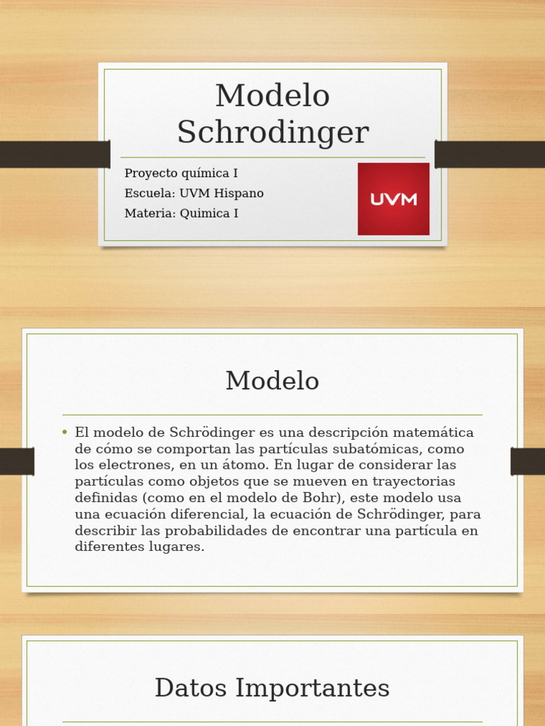 Modelo Schrodinger 1 | PDF | Mecánica cuántica | Ecuación de Schrödinger