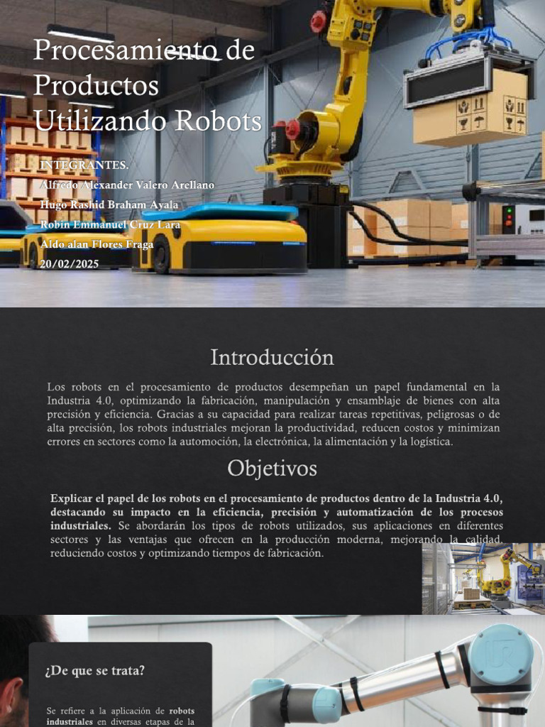 Procesamiento de Productos Utilizando Robots | PDF | Robot | Robótica