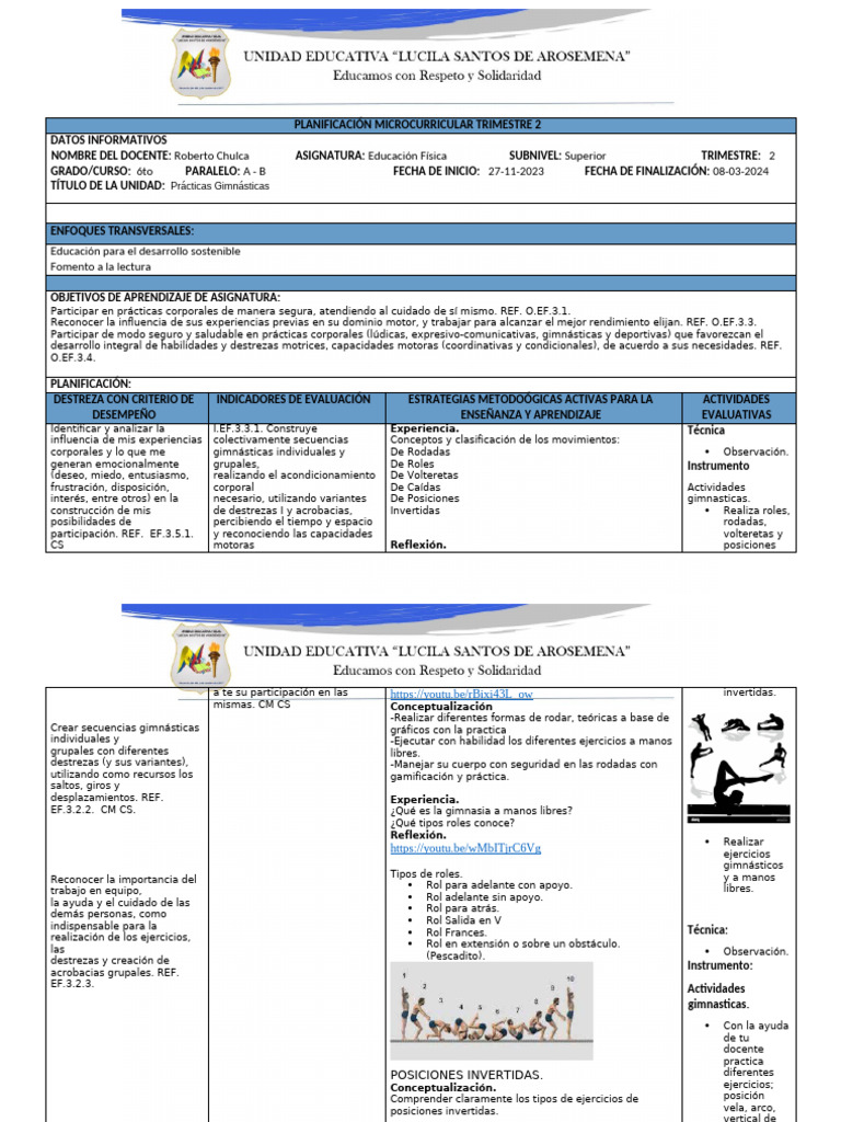 Planificacion 6to A-B 2do Trimestre | PDF | Aprendizaje | Enseñando