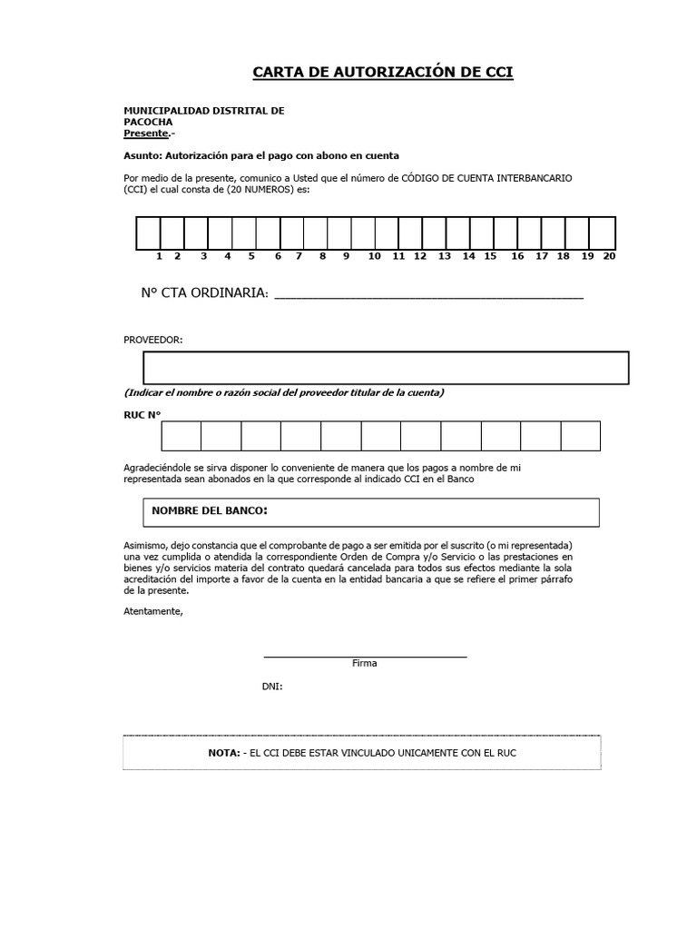 Formato de Cci | PDF