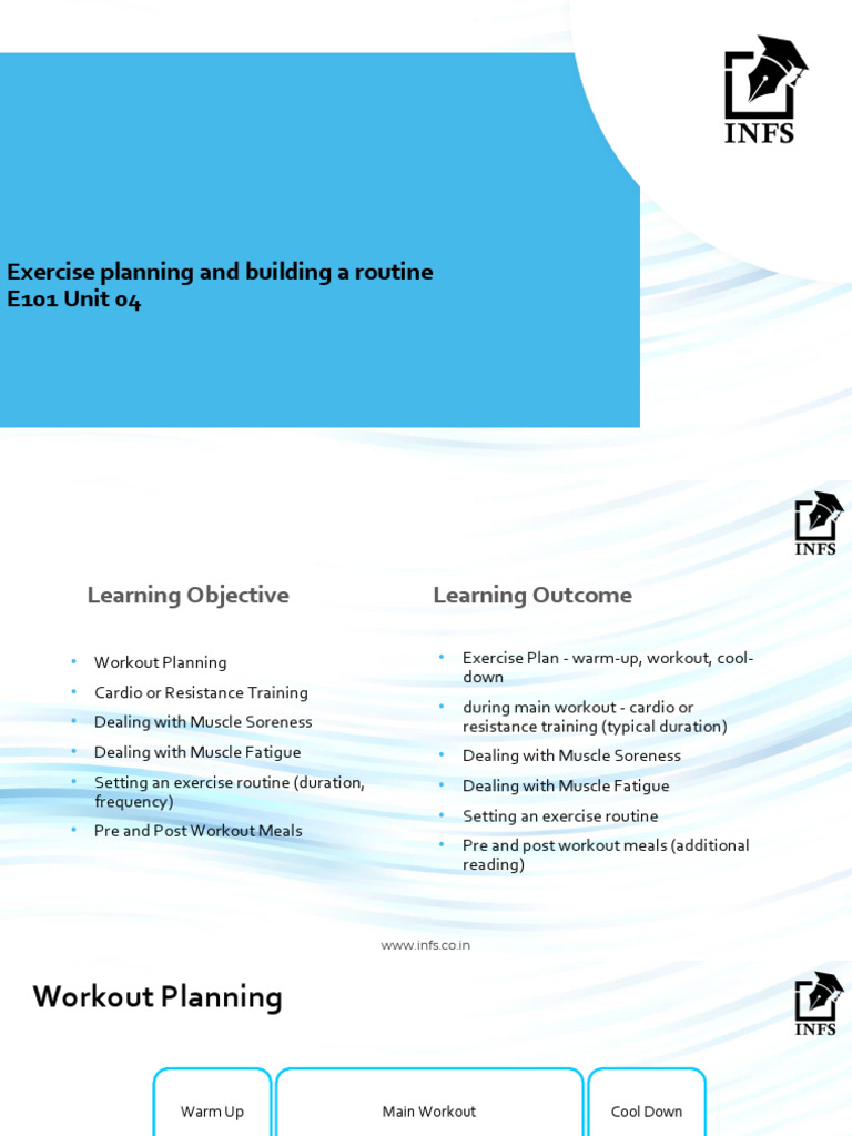 E101 Unit 04 Exercise Planning and Building A Routine V2 | PDF | Strength Training | Aerobic ...