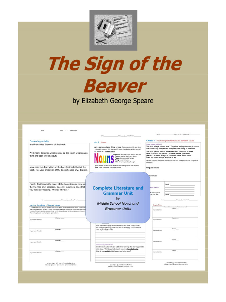 The Sign of The Beaver: Literature and Grammar Unit | PDF | Narration ...