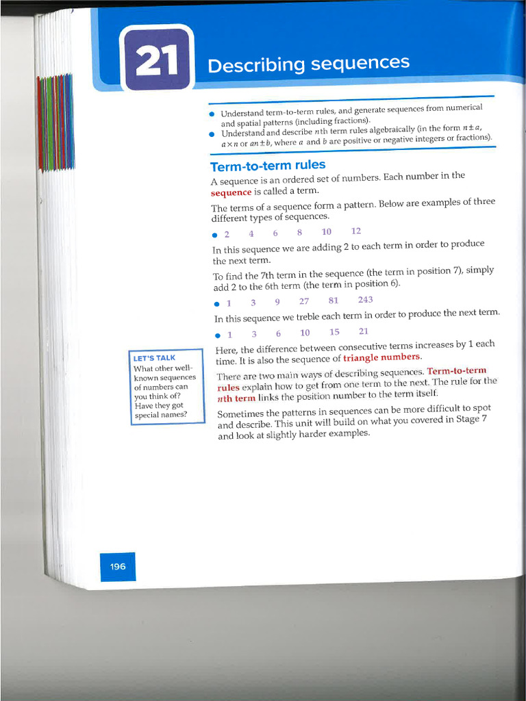 Y8 Chapter 21 - Describing Sequences | PDF