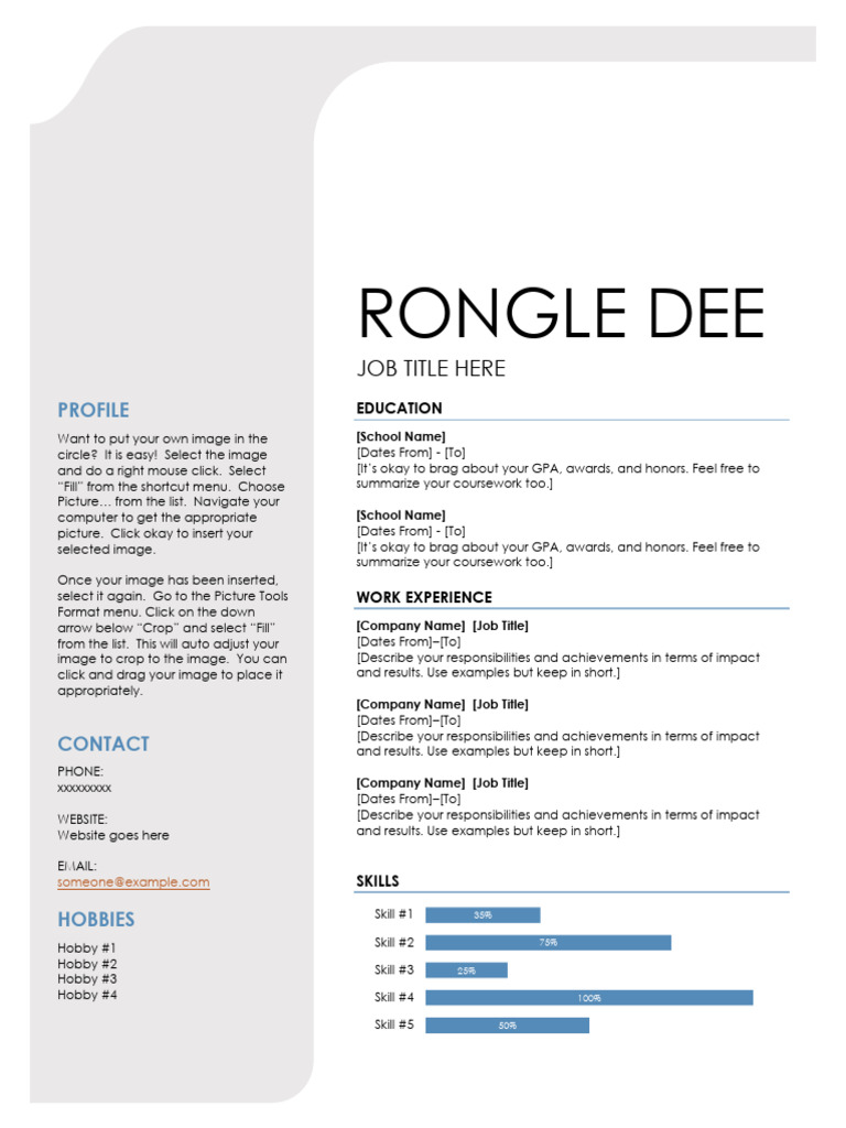 Resume Template Instructions | PDF