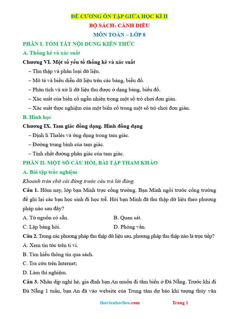 thuvienhoclieu.com-De-cuong-on-thi-giua-HK2-Toan-8-Canh-dieu-23-24 | PDF