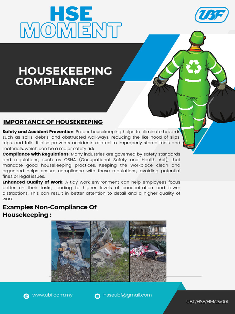 Importance of Housekeeping Compliance | PDF