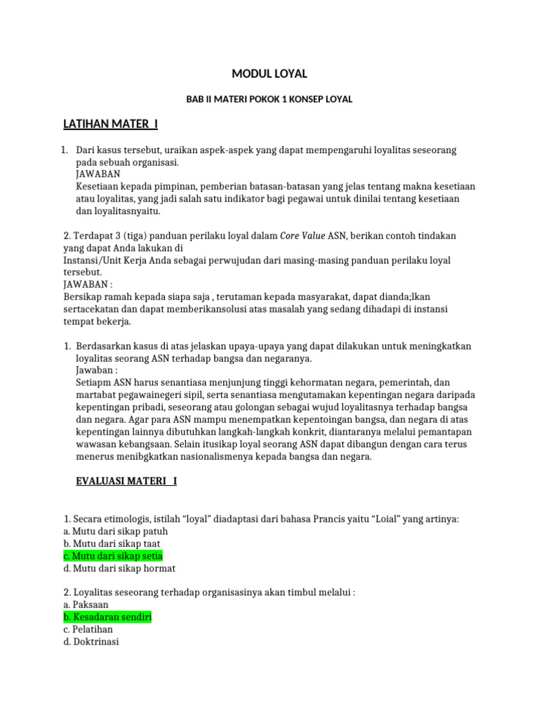 Agenda II Modul 5 Loyal | PDF