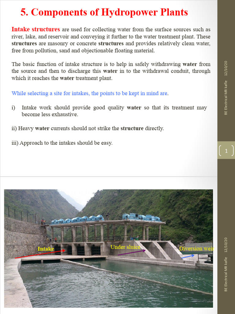Hydropower Plant Intake Structure Design | PDF | Tunnel | Discharge ...