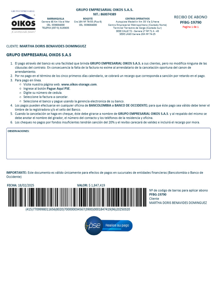 Proforma N Pfbg-19790 | PDF | Bancos | Servicios financieros