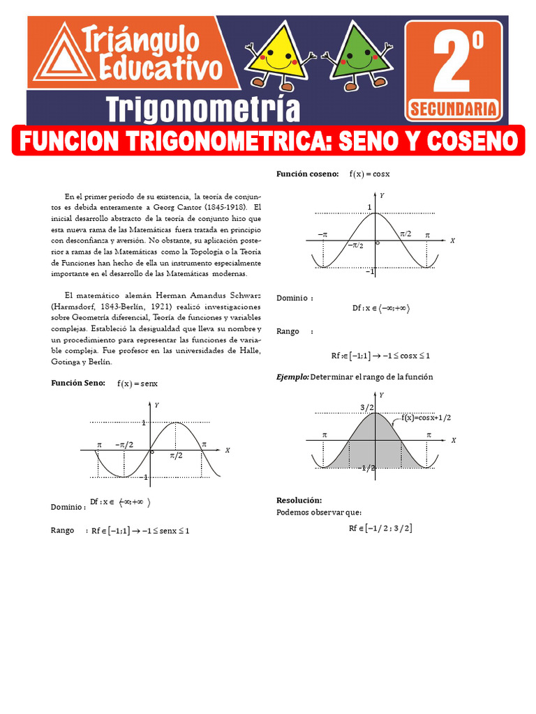 Funcion-Trigonometrica-Seno-y-Coseno-para-Segundo-Grado-de-Secundaria | PDF | Función ...