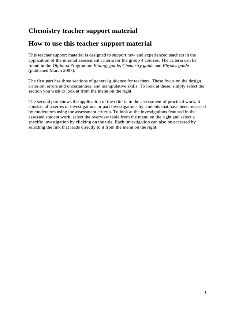 Chemistry Teacher Support Material | PDF | Observational Error ...