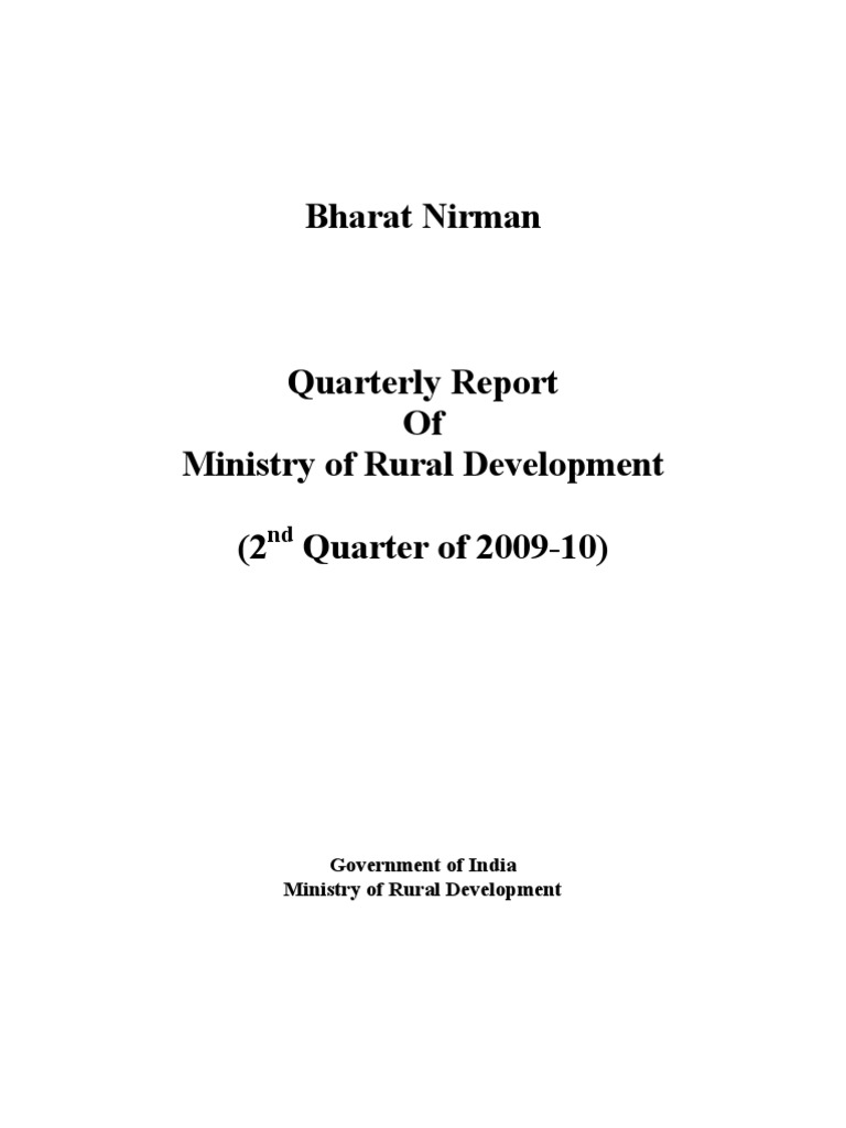 Bharat Nirman: Government of India Ministry of Rural Development | PDF ...