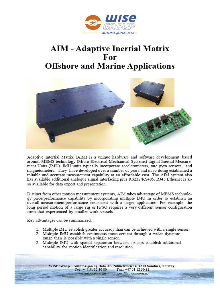 AIM - Motion Reference Unit | PDF | Inertial Navigation System | Computing