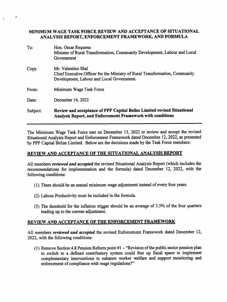 Minimum Wages Task Force Review | PDF