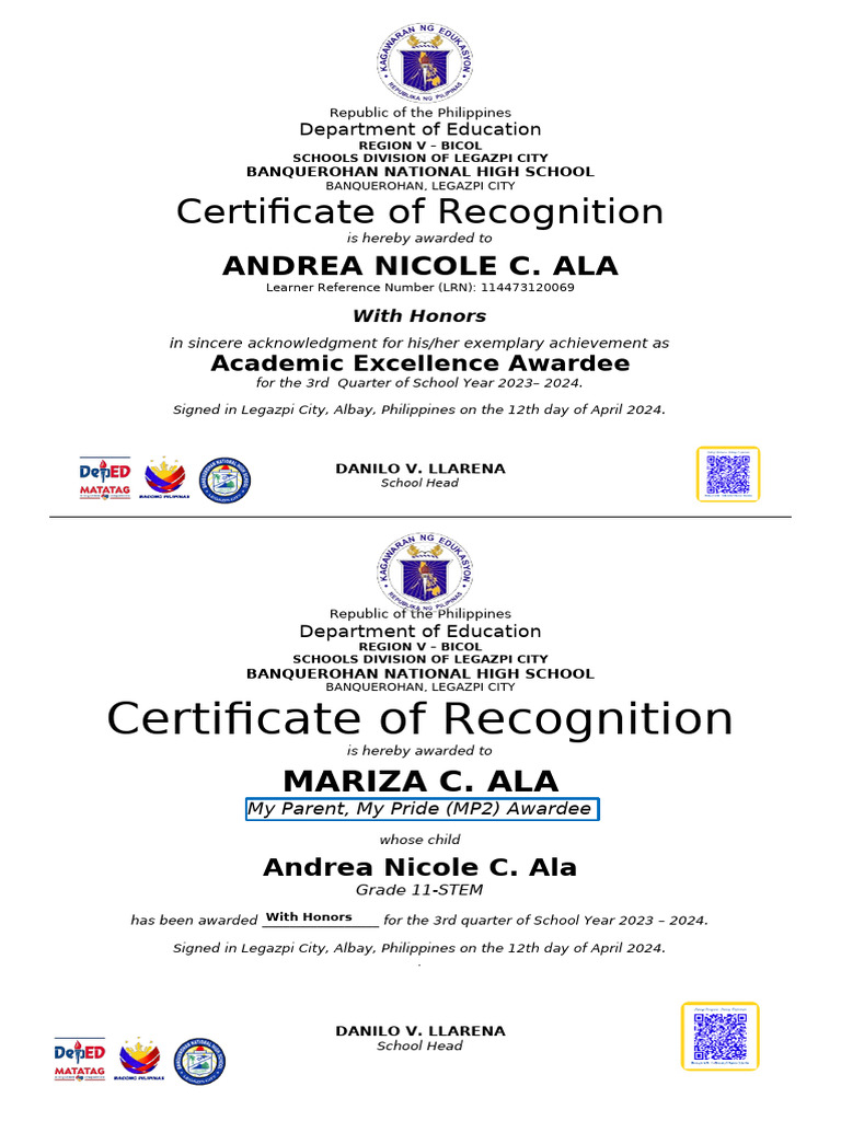 3rd_Academic-Certificate-and-MP2-Template_2023-2024 | PDF | Government ...