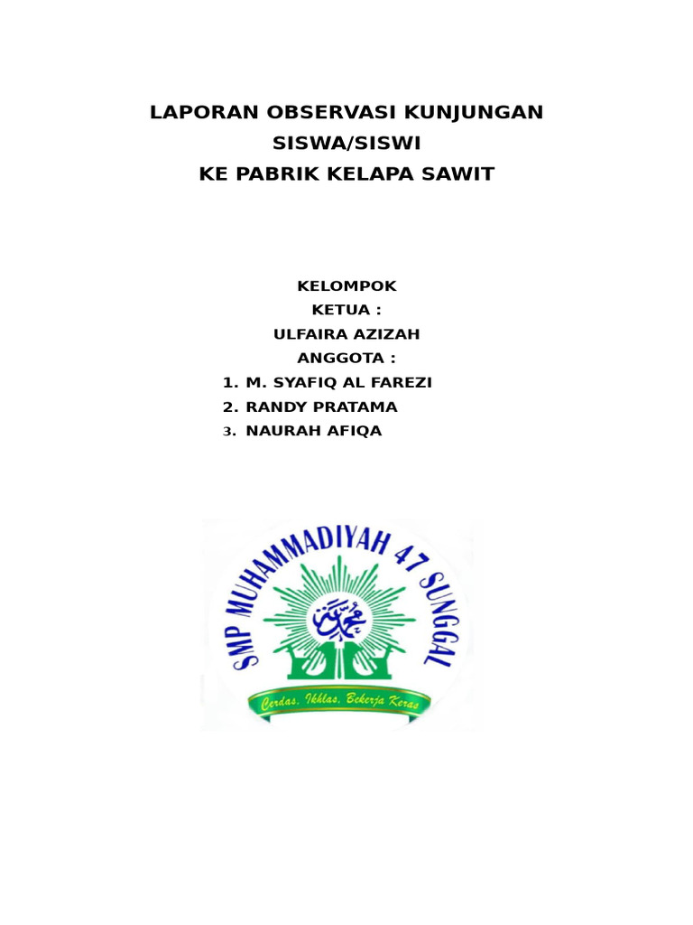 Observasi Proses Pabrik Kelapa Sawit | PDF