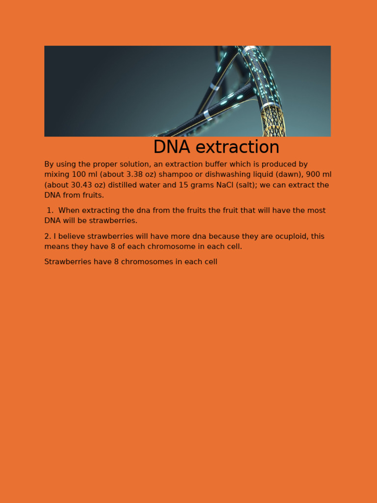 DNA Extraction | PDF