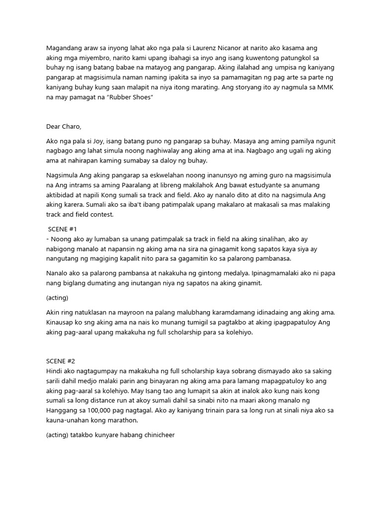 Nagsimula Ang Aking Pangarap Sa Eskwelahan Noong Inanunsyo N | PDF