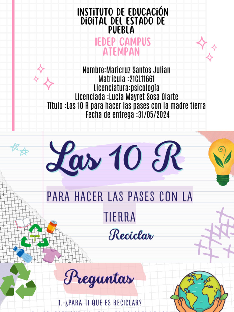 Las 10 R del Reciclaje Sostenible | PDF | Sustentabilidad | Reciclaje