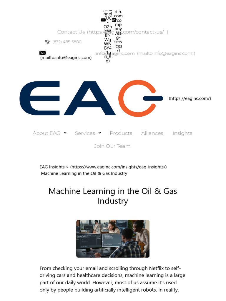 Machine Learning in the Oil & Gas Industry - EAG Inc. | PDF | Machine Learning | Artificial ...