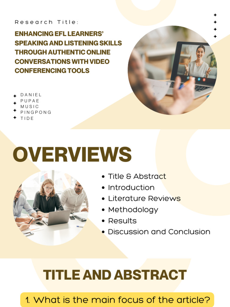 Enhancing Efl Learners Speaking And Listening Skills Through Authentic