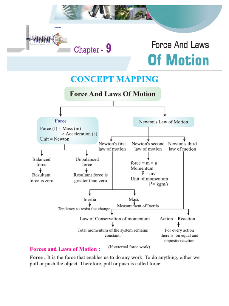 9 SC Force Laws of Motion Notes | PDF