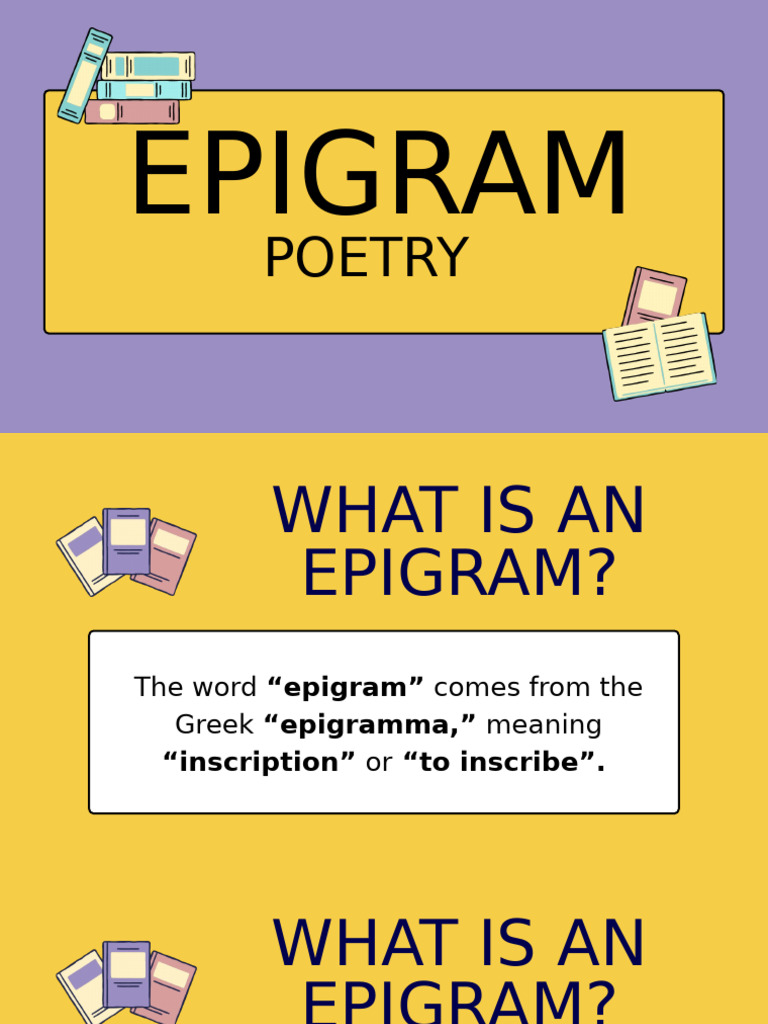 Epigrams: Witty Poetry Insights | PDF