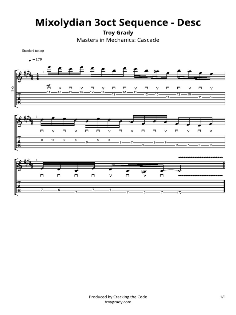 Mixolydian 3oct Sequence - Desc | PDF
