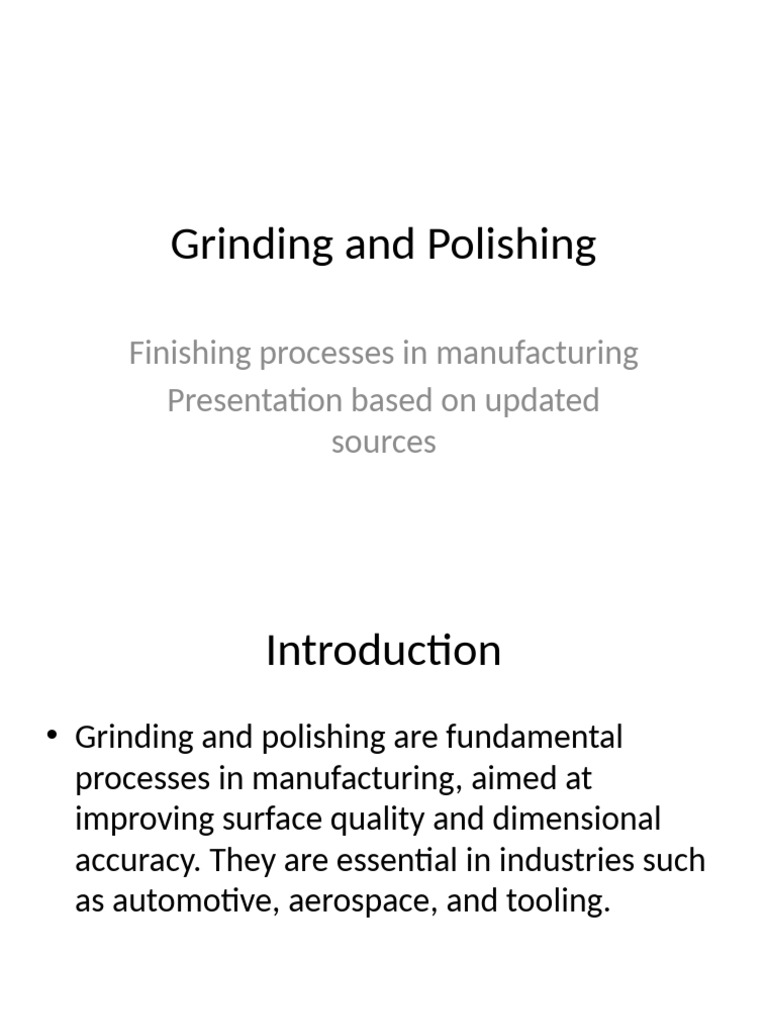 Grinding and Polishing | PDF
