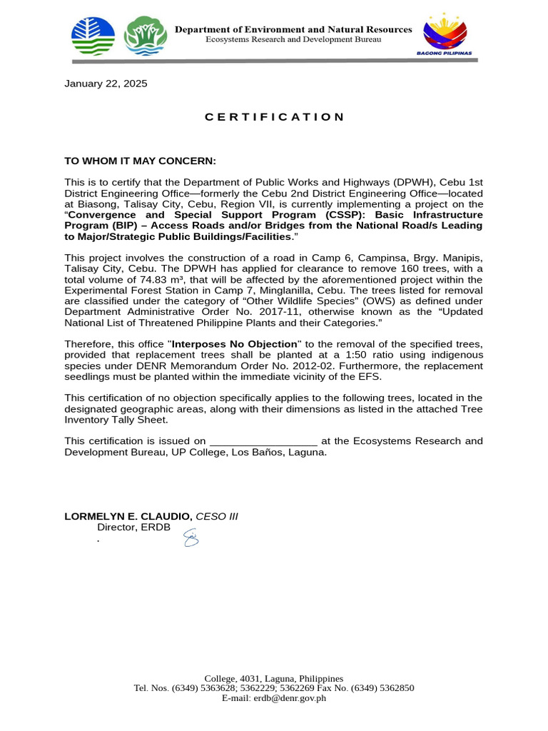 Draft_certificate of No Objection | PDF