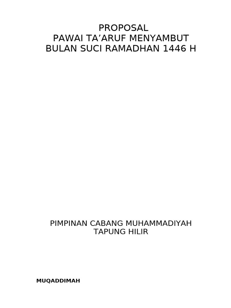 proposal pawai taaruf SDM Taphil | PDF