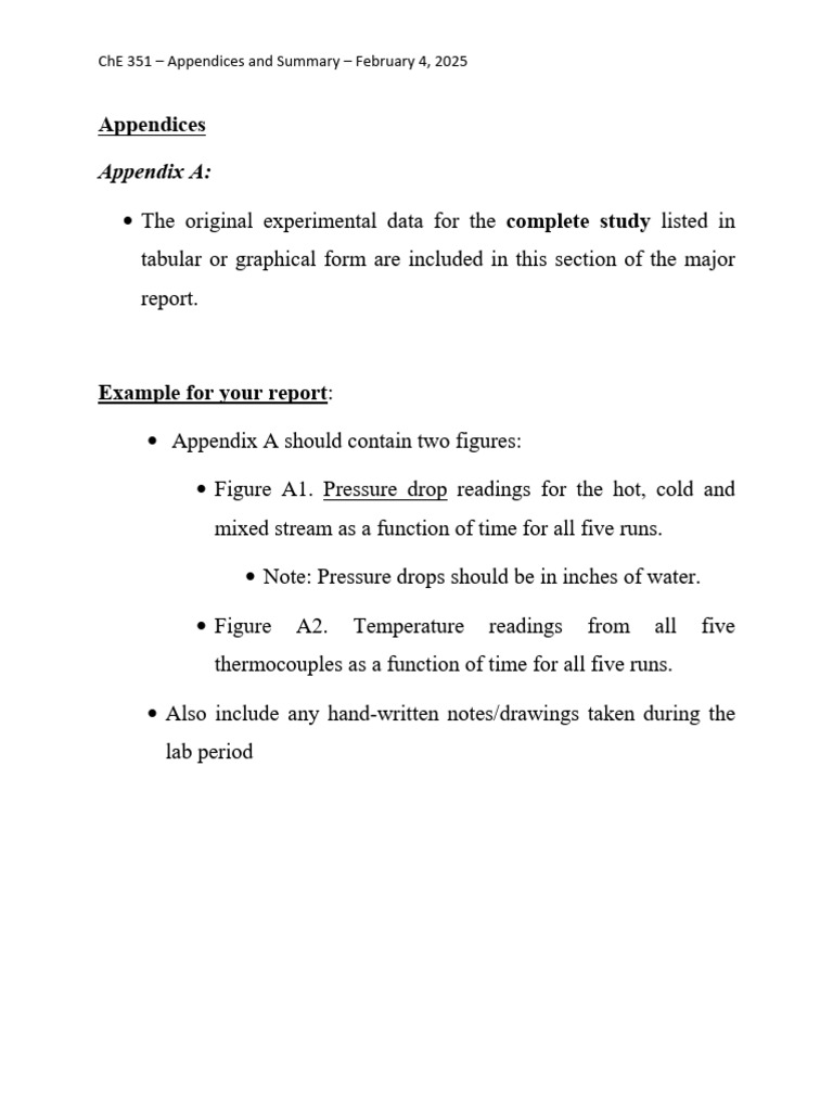 ChE 351 Appendices and Summary Guide | PDF | Temperature