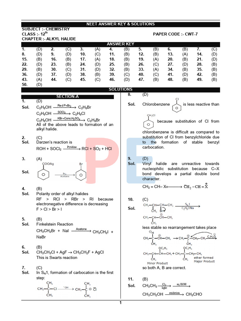 7 Alkyl Halide Solution | PDF | Chloroform | Chemical Substances