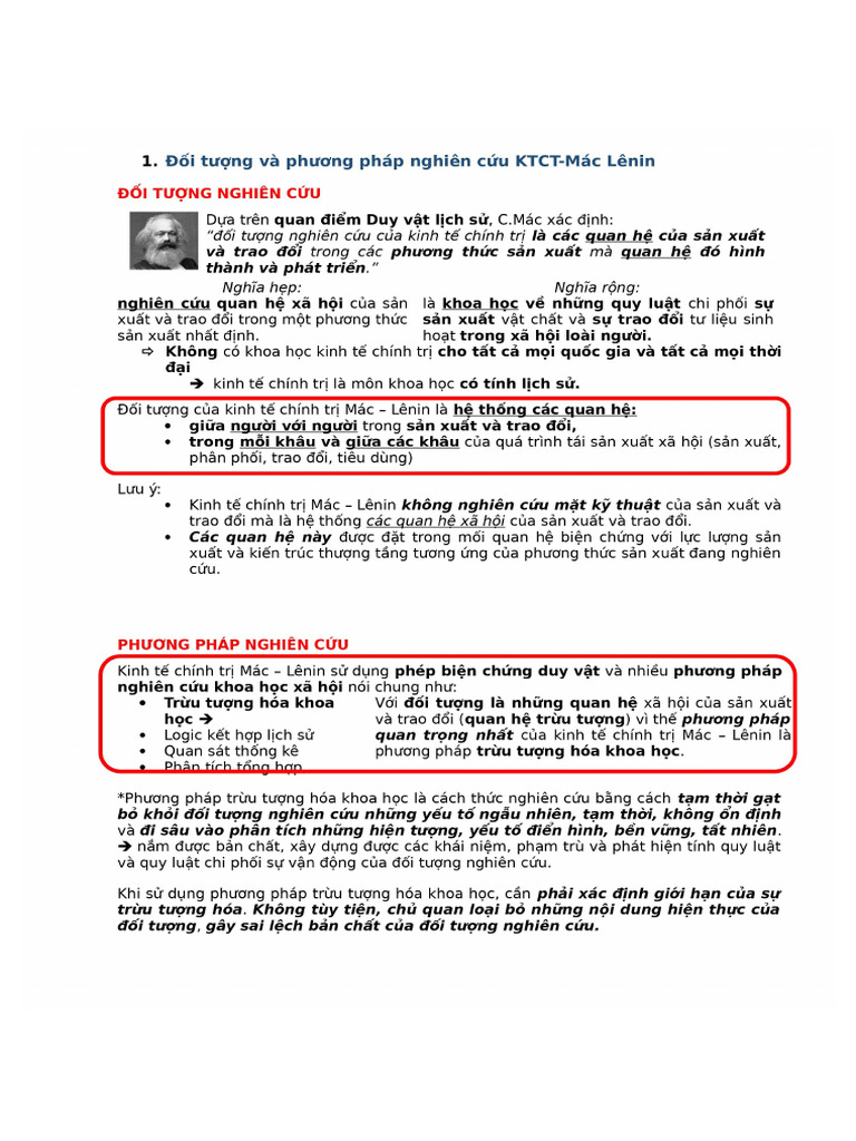 De Cuong On Tap Mon Kinh Te Chinh Tri Mac Lenin 1351 | PDF